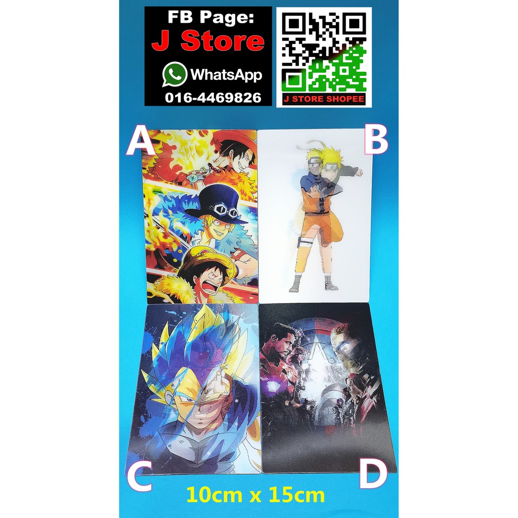 Anime postcard 3D Grating Postcard ( J Store ) | Shopee Malaysia