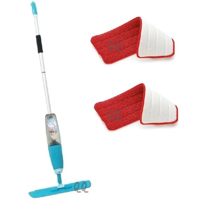 QQ Easy Spray Mop with 2 Reusable Microfiber Pads (Turquoise) | Shopee ...