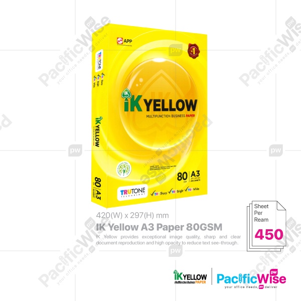 Indah Kiat/IK Yellow A3 Paper/A3 Kertas 80gsm/Copier Paper(500’s/Ream ...