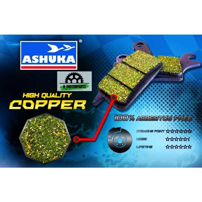ASHUKA RACING DISC BRAKE PAD COPPER LC135 Y15ZR RS150 Y16 RSX Y125ZR ...