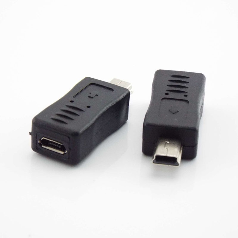 Micro USB Female to Mini USB Male Plug Jack Adapter Connector Charger ...