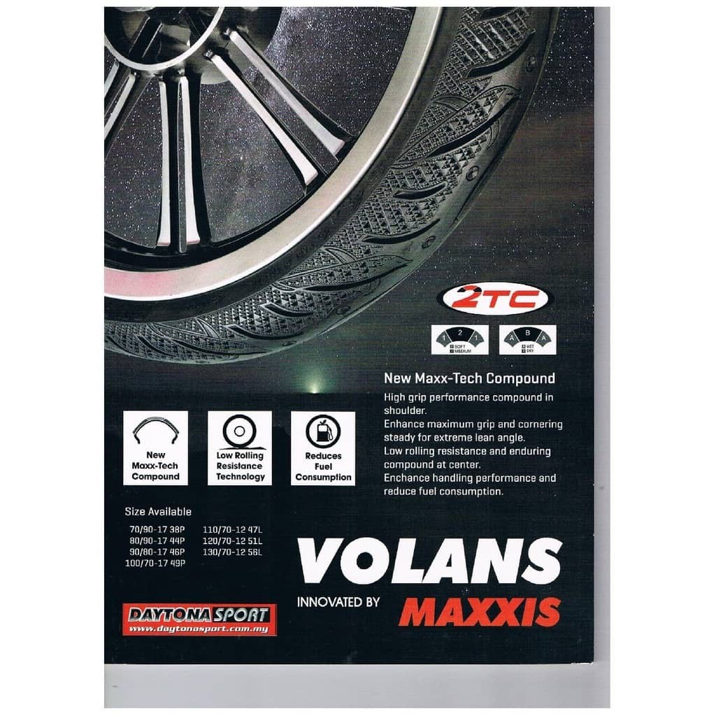 Maxxis Volans MA5D MA-5D Tayar Tubeless Tyre Original 60/80-17 70/80-17 ...