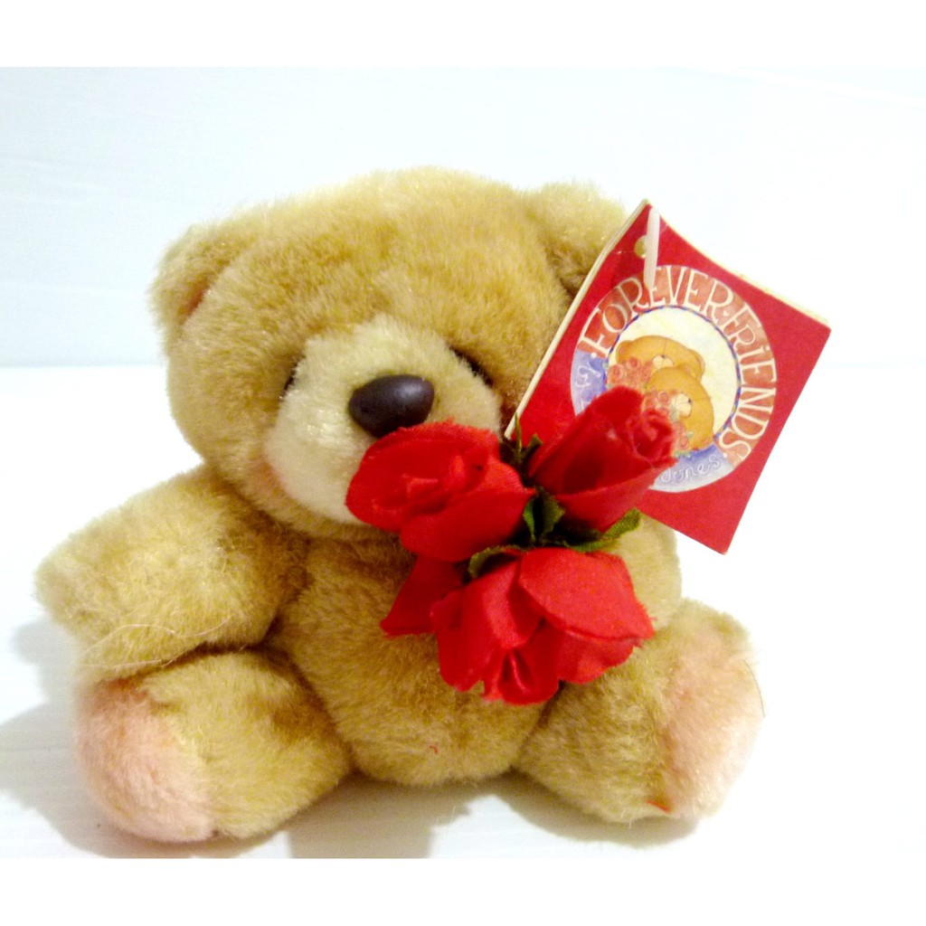 Original Forever Friends Teddy Bear With Rose Mini Teddy Bear | Shopee ...