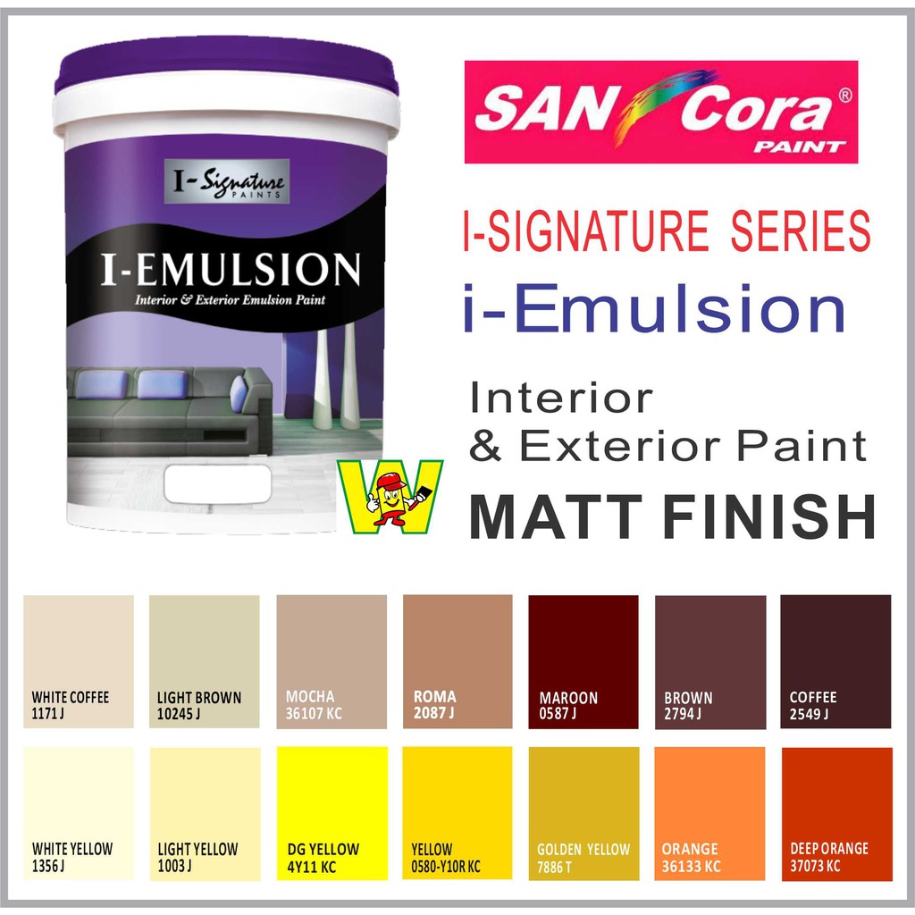 5L / 5 LITER ( I-EMULSION SANCORA ) I-SIGNATURE SERIES 🏠 INTERIOR / EXTERIOR EMULSION PAINT /b ...