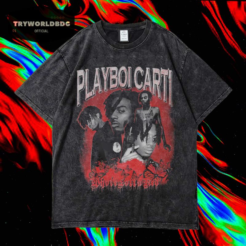 Kaos OVERSIZED/KAOS WASHED/OVERSIZED T SHIRT/KAOS PLAYBOI CARTI SHOOTA ...