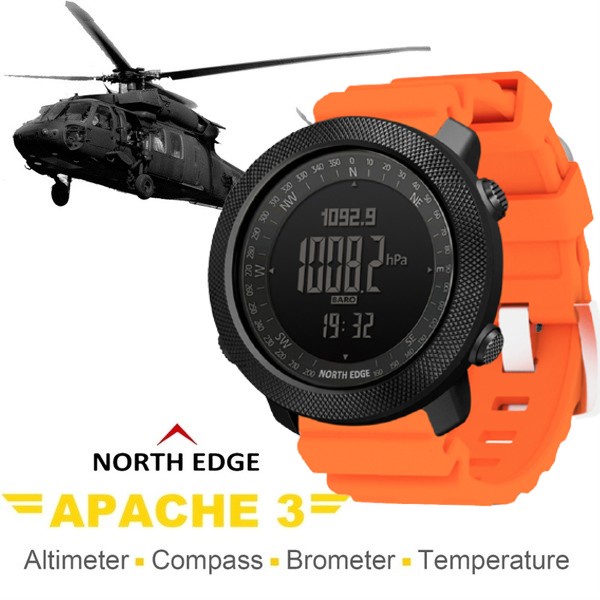 (Silicone Starp) North Edge Apache Men's Outdoor Sport Tactical Watches ...