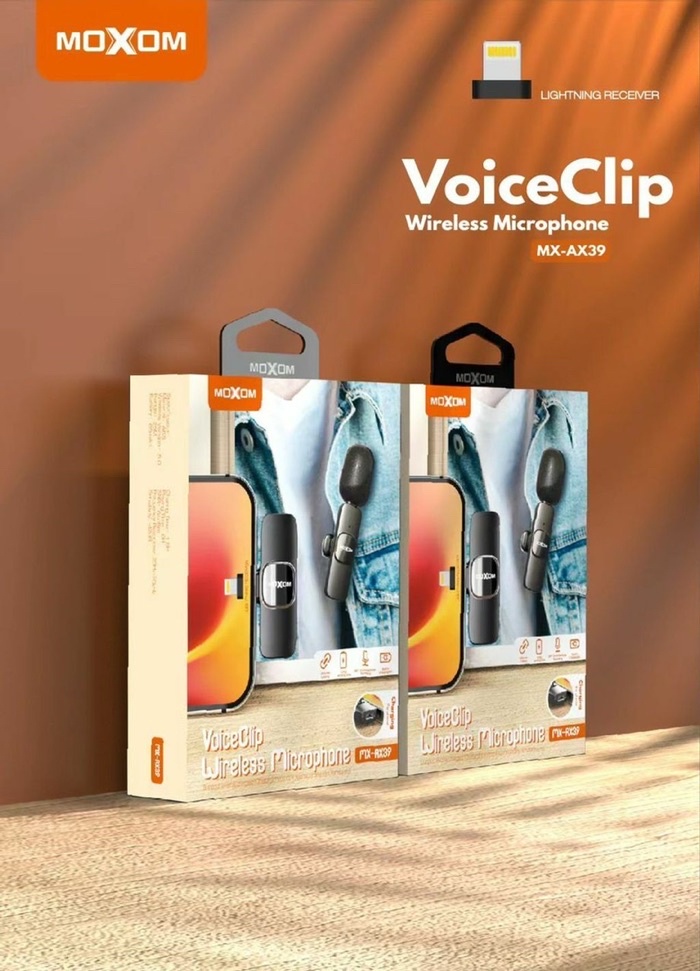 MOXOM MX-AX38 MX-AX39 Voice Clip Wireless Microphone Live Broadcast ...