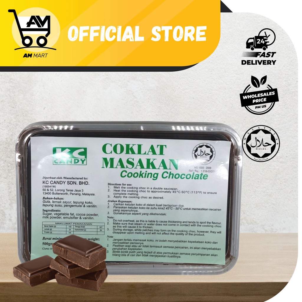 🌙RAYA SALE KC Candy Cooking Chocolate | Coklat Masakan #500g (Halal) | Shopee Malaysia