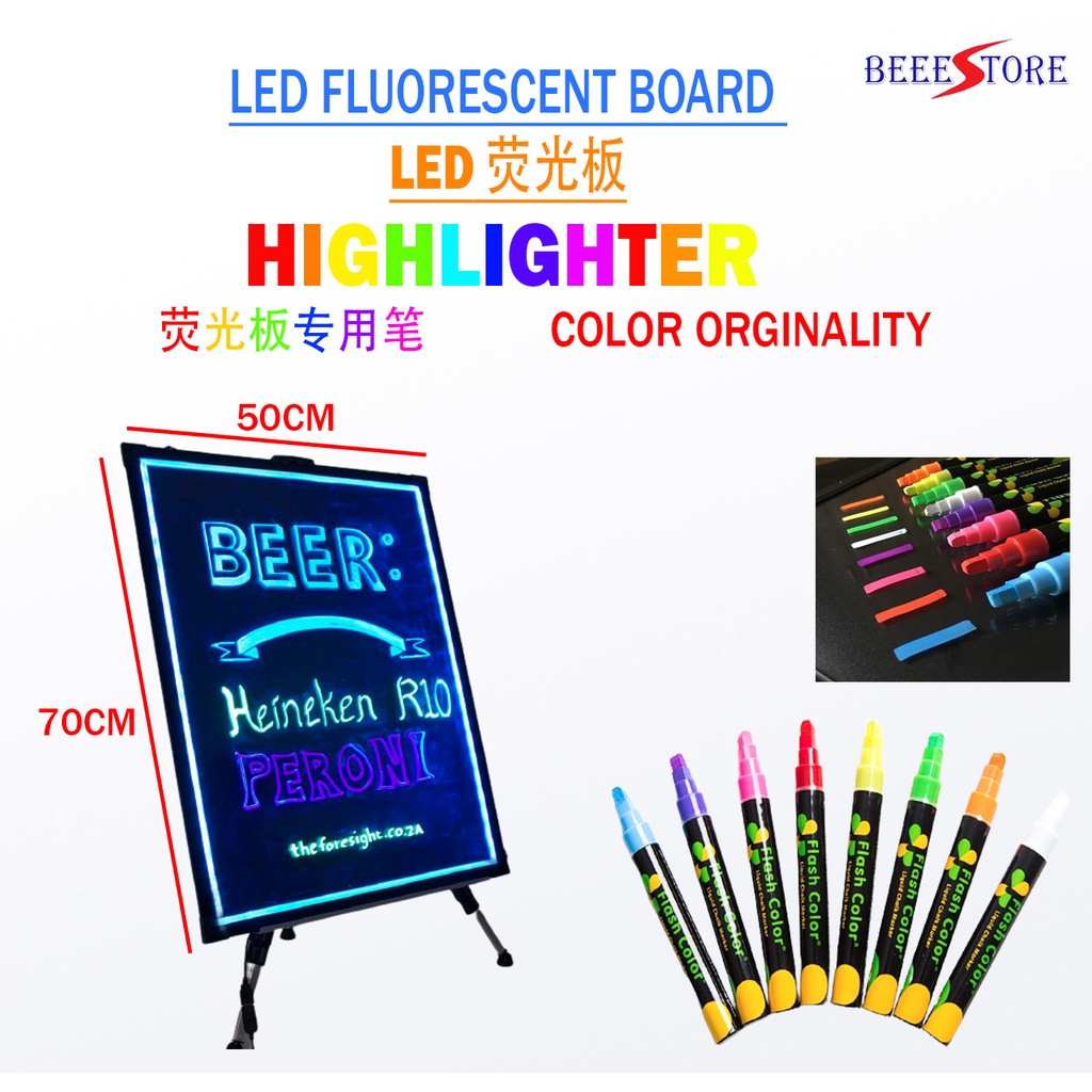 Electronic fluorescent board writing board with 8 colors Markers Flash ...