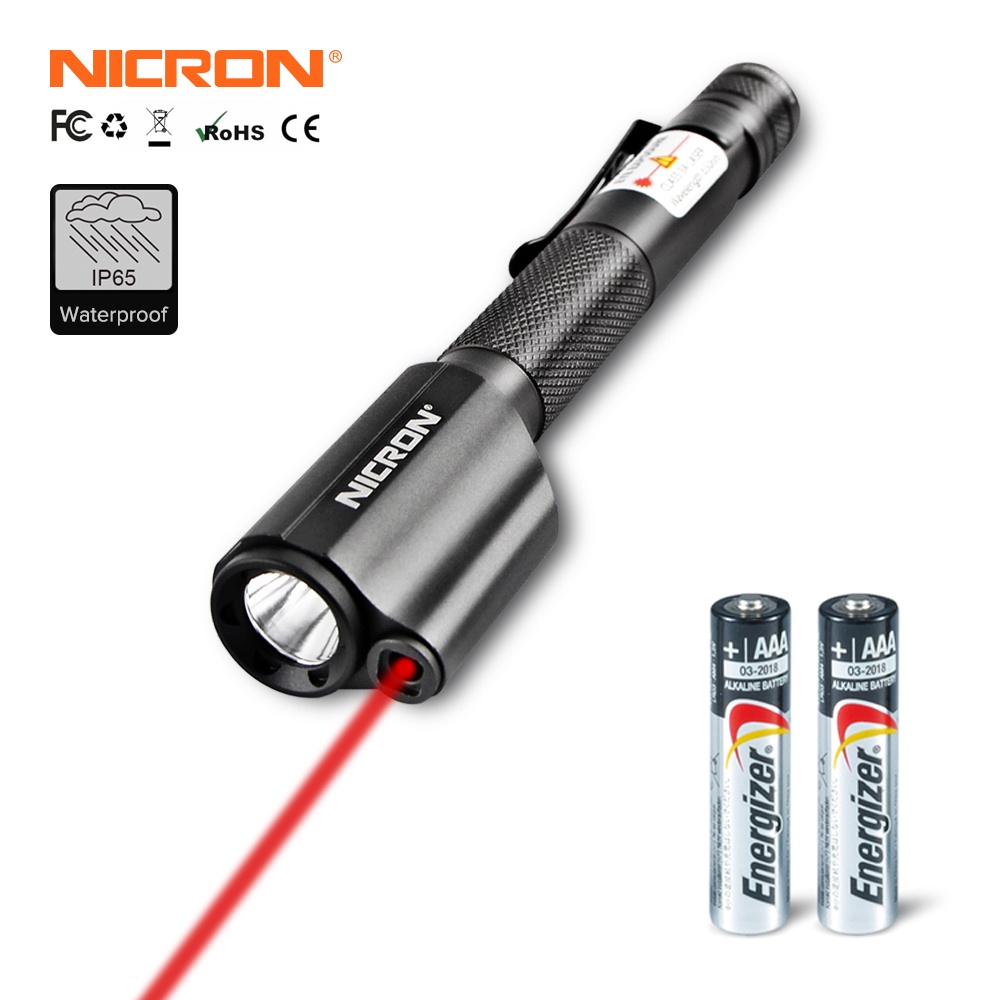 NICRON LED Flashlight B24 Mini Torchlight Laser light For Guide Use ...