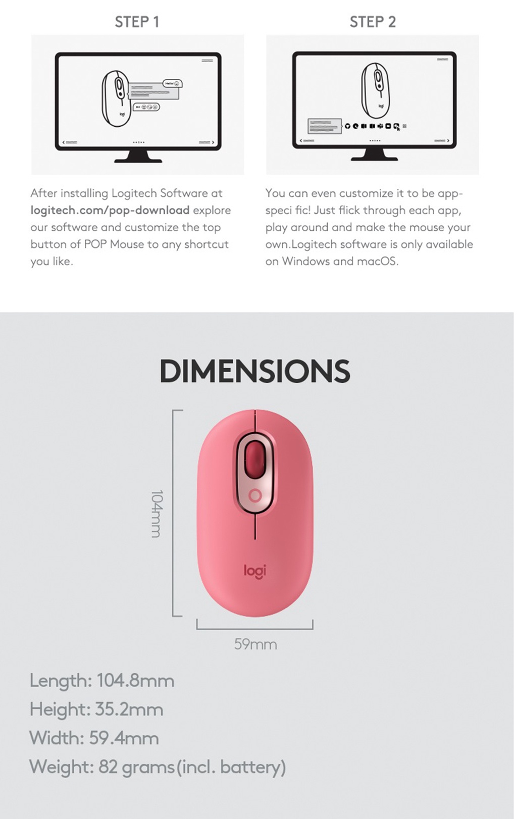 Logitech Pop Wireless Mouse with Customizable Emojis | Shopee Malaysia