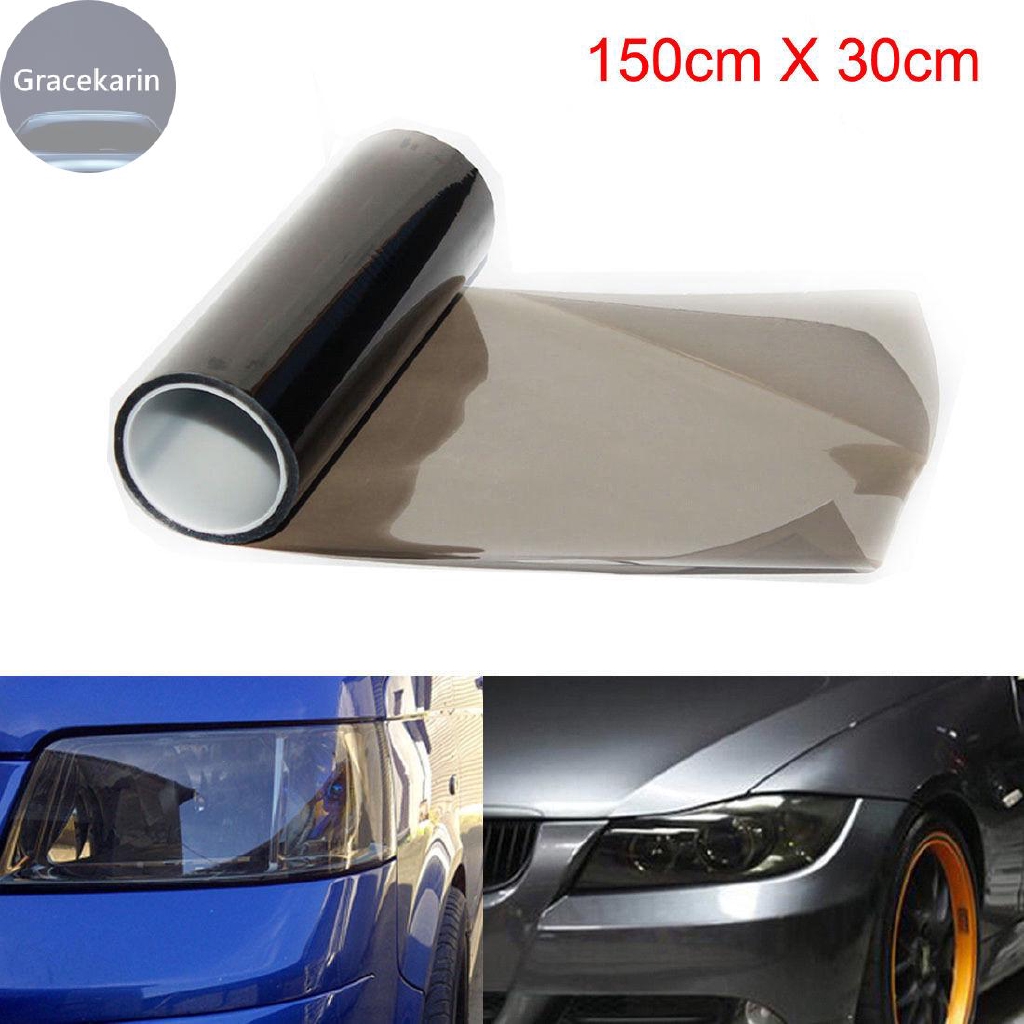 Light Smoke Black Color Tint Vinyl Wrap Sticker Headlight/Taillights ...