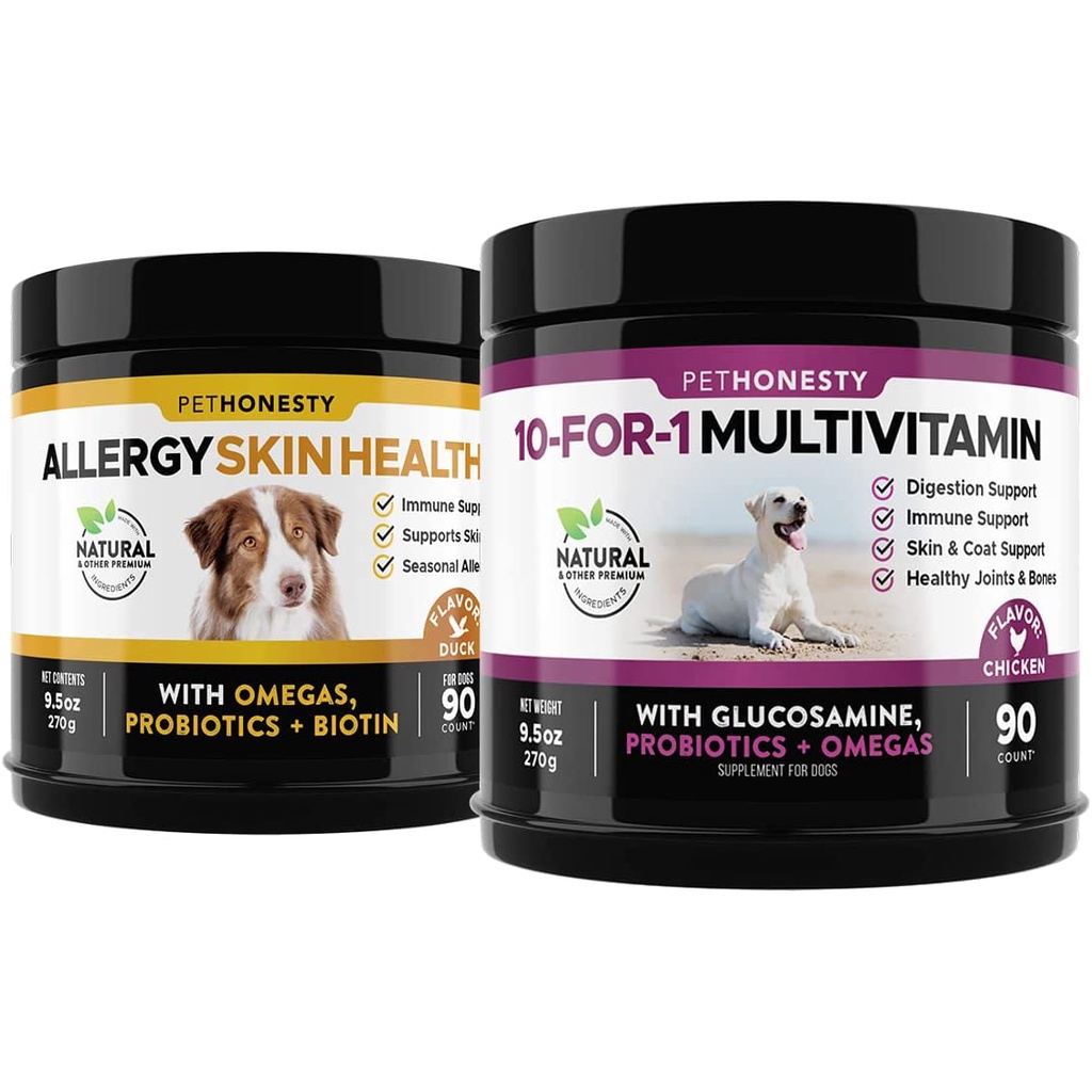 PetHonesty Allergy SkinHealth + 10 in 1 Multivitamin Soft Chew ...