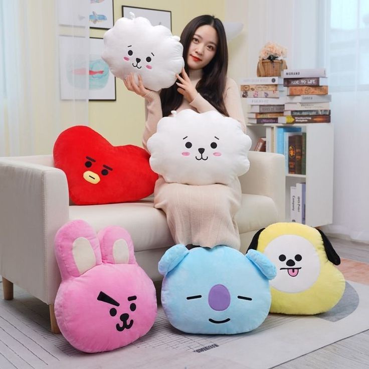 Pillow Doll BT21 BTS Unofficial Tata Shooky Cooky Chimmy RJ Koya Mang Van K-Pop | Shopee Malaysia