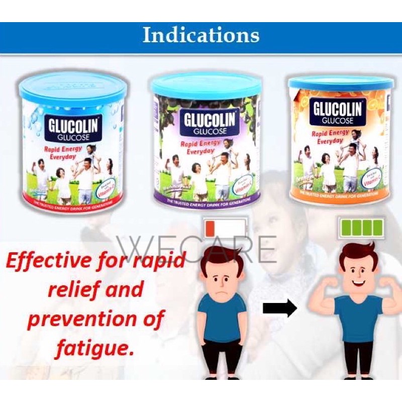 GLUCOLIN GLUCOSE RAPID ENERGY EVERYDAY ENRICHED WITH VITAMIN C | Shopee ...