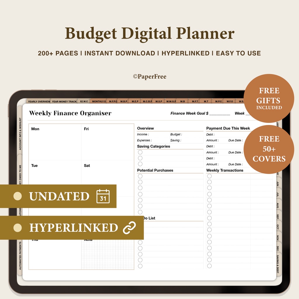 GoodNotes / Notability / Budget Digital Planner / PDF Digital Planner ...