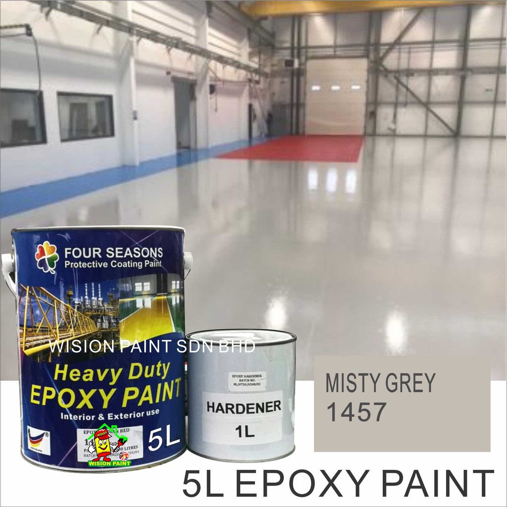 1457 MISTY GREY ( 5L EPOXY FOUR SEASONS ) Paint Epoxy Floor Paint ...