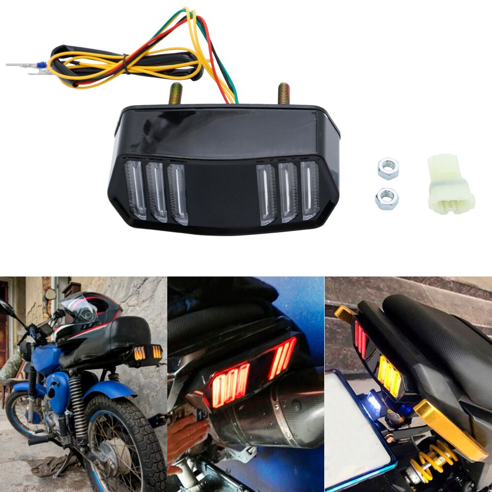 HAIRperone Motorcycle LED Tail Light Turn Brake Stop Indicators Lampu ...