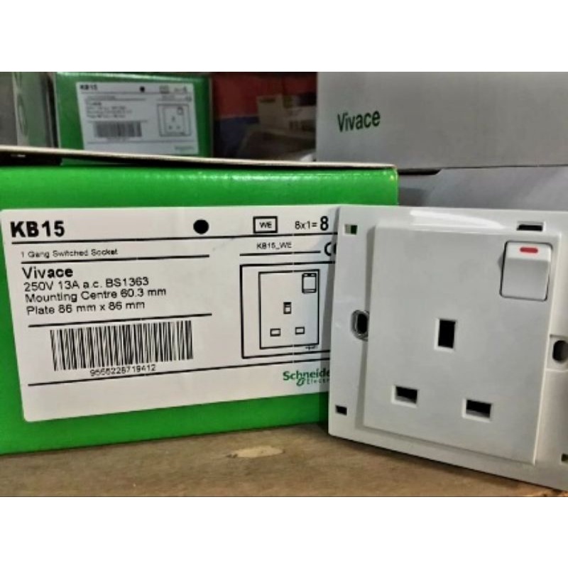 SCHNEIDER ELECTRIC VIVACE SERIES 13A SWITCH SOCKET KB15 | Shopee Malaysia