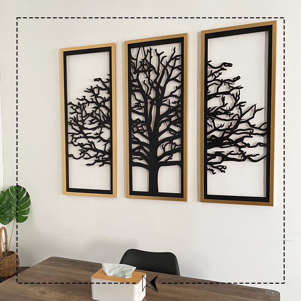 GOLD TWIG Frame Hiasan Dinding Decoration Wall Art Home Deco Wall ...