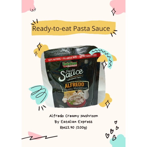 Sos Pasta Sauce Alfredo Creamy Mushroom by Eatalian Express [Ready-to ...