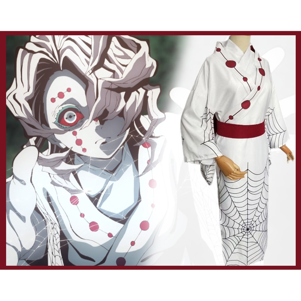 Kimetsu no Yaiba Rui Cosplay Demon Slayer Lower Moon 5 Kimono Spider ...