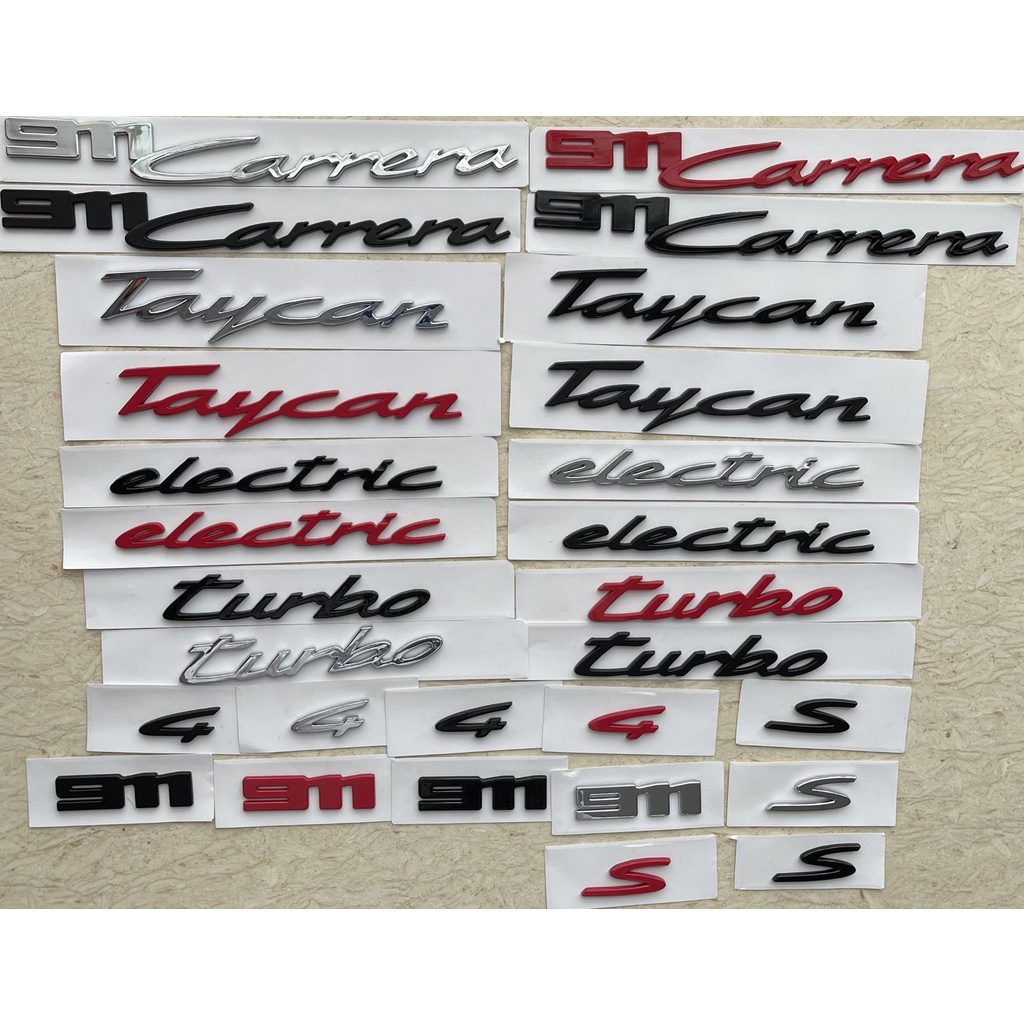 PORSCHE New Style electric Side Label 911 Tail carrera English Letter ...