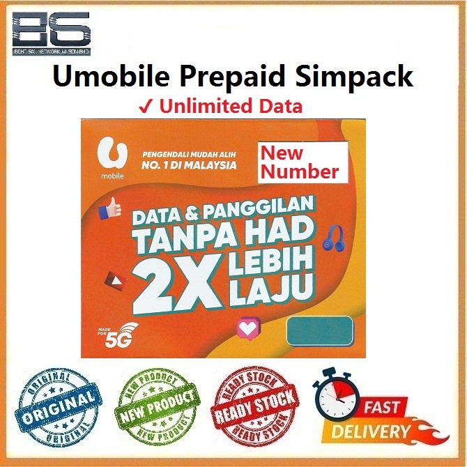 Umobile New Prepaid Simpack 4G & 5G | GX30 Unlimited Data | Shopee Malaysia