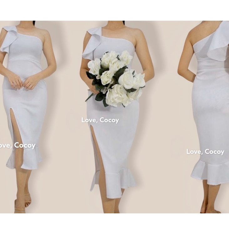 SIMPLE CIVIL WEDDING DRESS WITH SIZES/SEXY WHITE FORMAL DRESS/ENTOURAGE ...