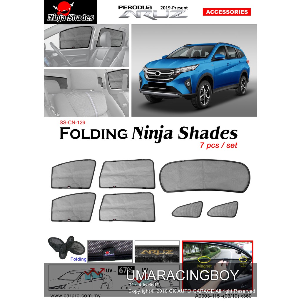 **HOT BYE BYE**PERODUA ARUZ 2019 NINJA SHADES (7PCS) | Shopee Malaysia