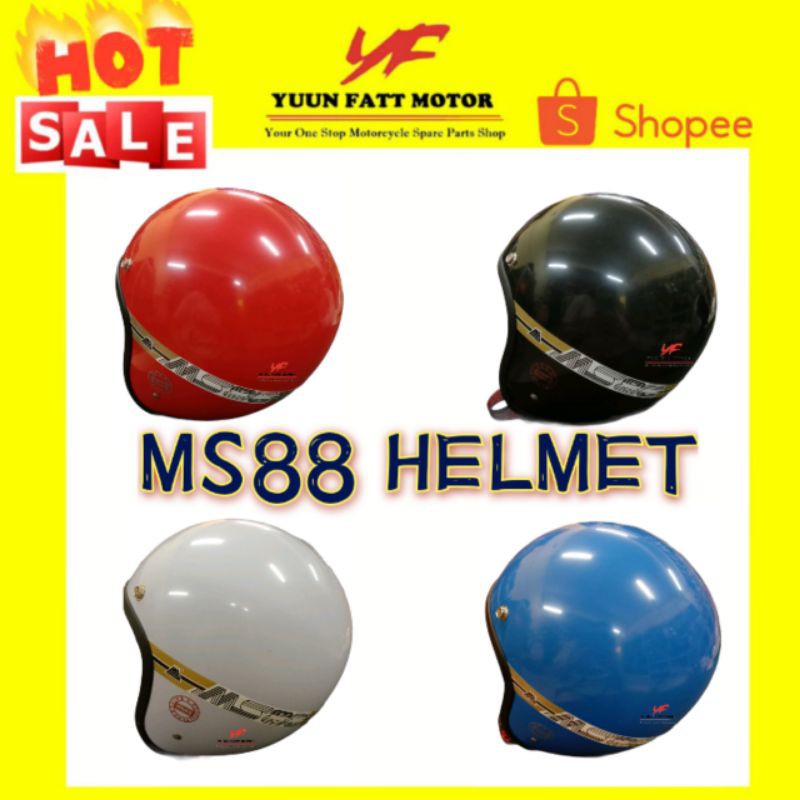100% ORIGINAL HELMET MOTOR MS88 TALI TULISAN MERAH VISORS BOGO BIKKO ...