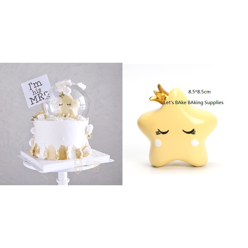 3D Star CAke Decoration Cute Star Decor Yellow Star Figurine Star ...