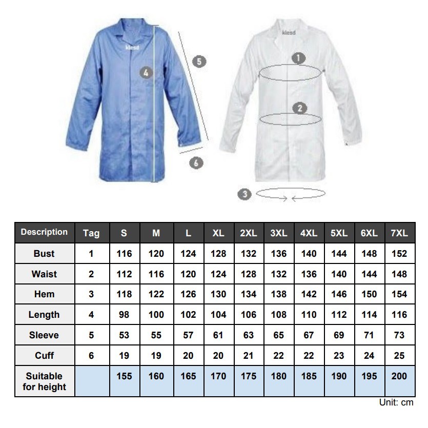 klesd/ Cleanroom ESD smock and cap - grid type - ready stock (without ...