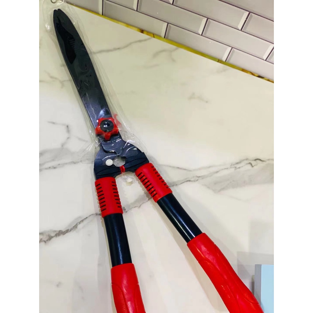 Gunting Rumput /Wavy Blade Hedge ShearsRed Handle Garden Scissors 65cm ...