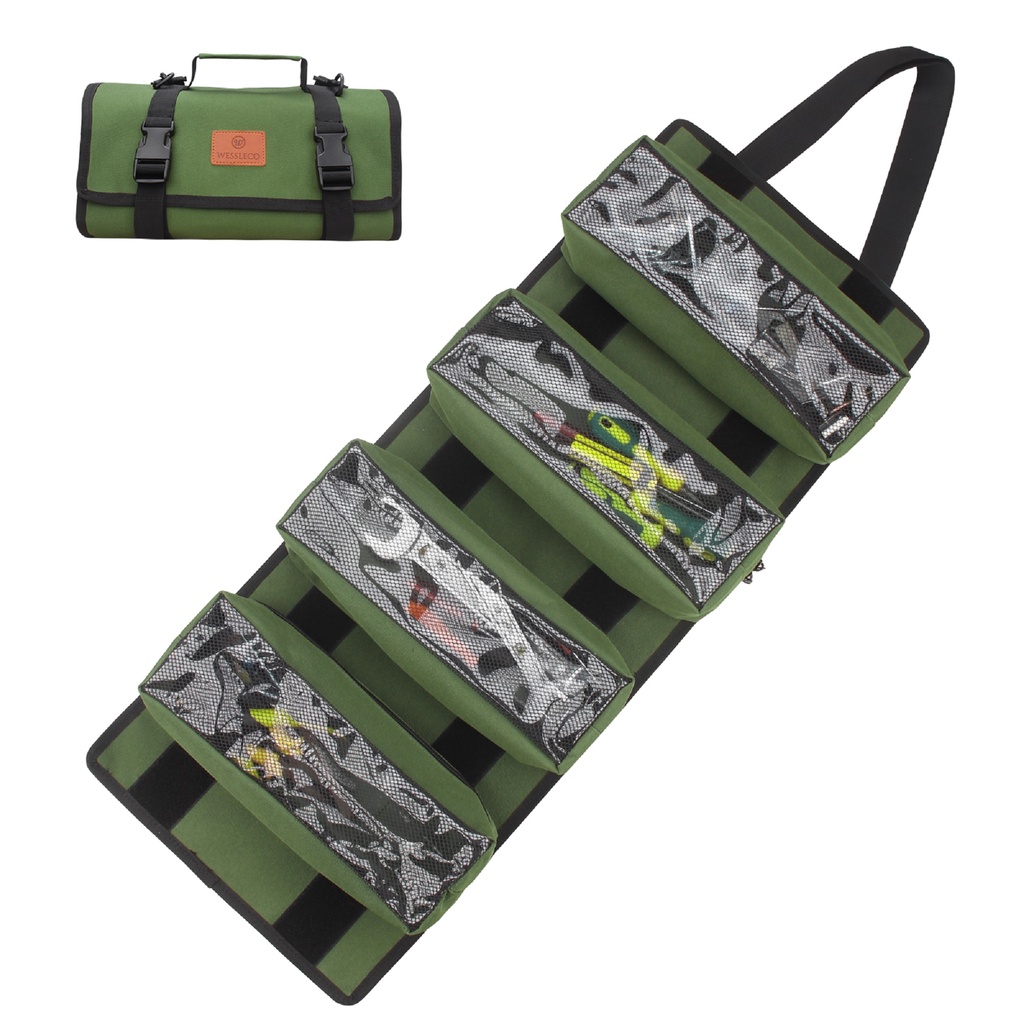 WESSLECO Large Roll Up Tool Bag For Electrician Tool Portable Shoulder ...