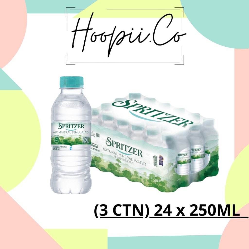 Spritzer Natural Mineral Water (Shrink Pack) 24 x 250ml -- 3 Cartons | Shopee Malaysia