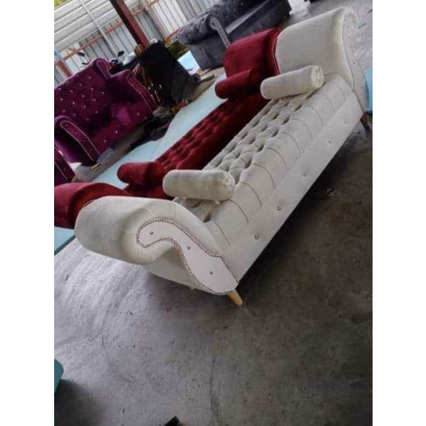 BENCH CHESTERFIELD STOOL (premium velvet) | Shopee Malaysia