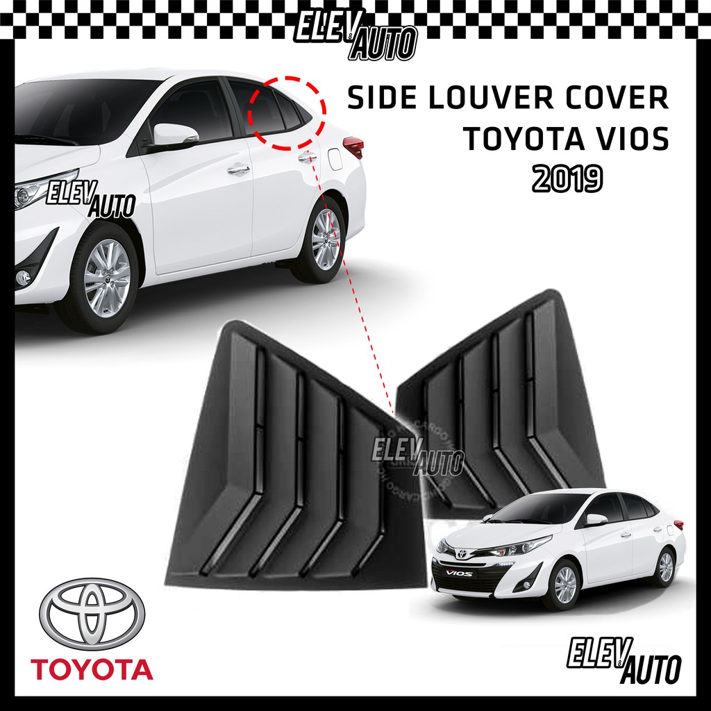 Toyota Vios 2019 - 2022 MATTE BLACK Side Louver Cover Mirror Triangle ...