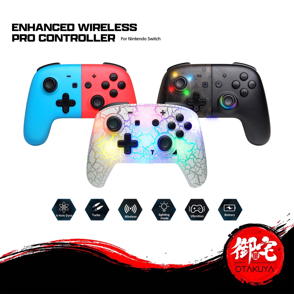 Nintendo Switch RGB Wireless Pro Controller With Adjustable LED Light & Turbo Button | Shopee ...