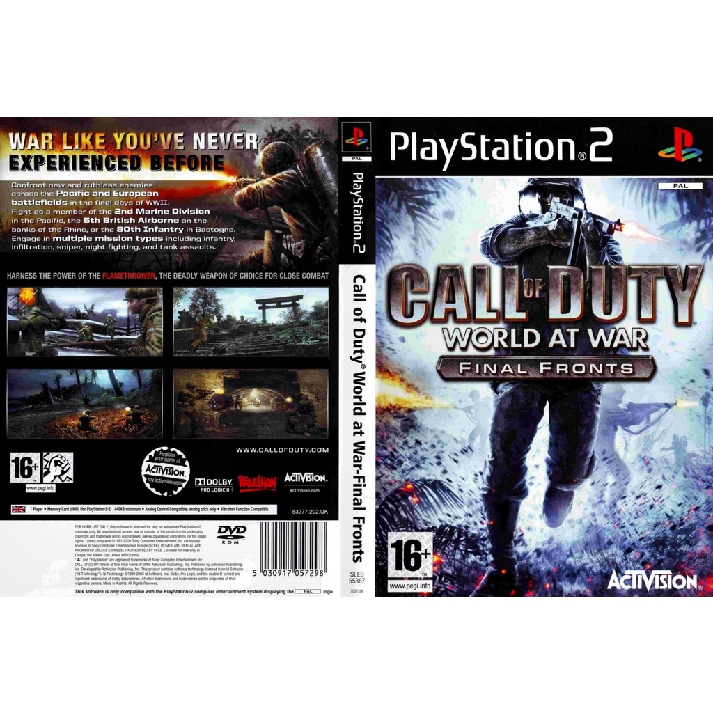 Call Of Duty World At War Final Fronts (CD Games PS2) | Shopee Malaysia