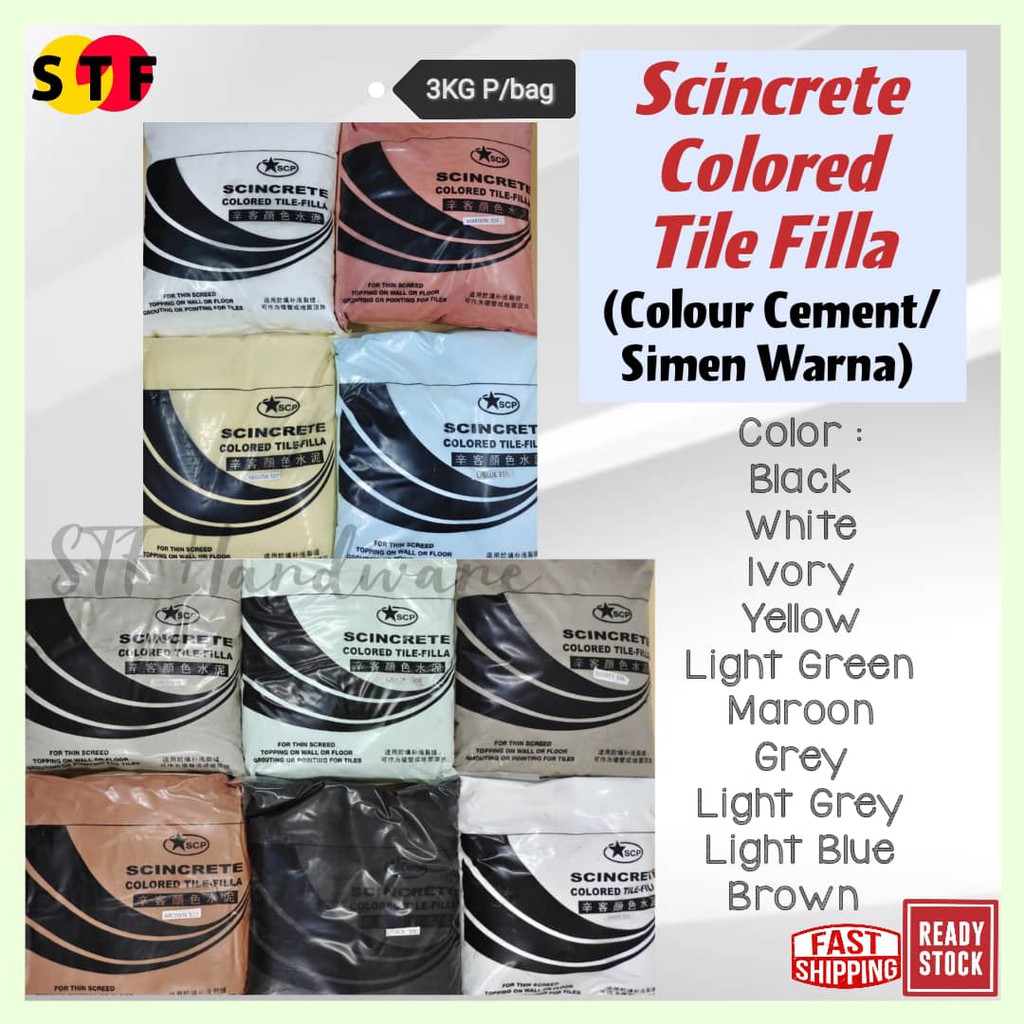 SCP Scincrete Colored Tile Filla [3Kg] / Ceramic Tile Grout / Simen ...