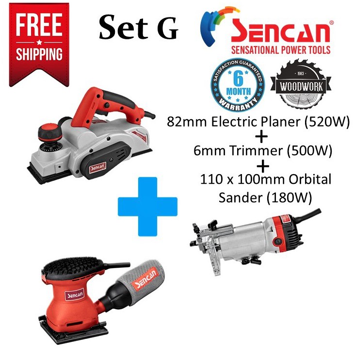 Sencan Combo Set (Circular Saw + Electric Planer + Trimmer + Orbital ...