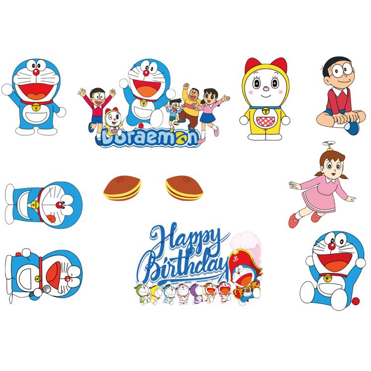 DORAEMON Cake Topper Kek Many Design Cake Decor Happy Birthday | Shopee ...