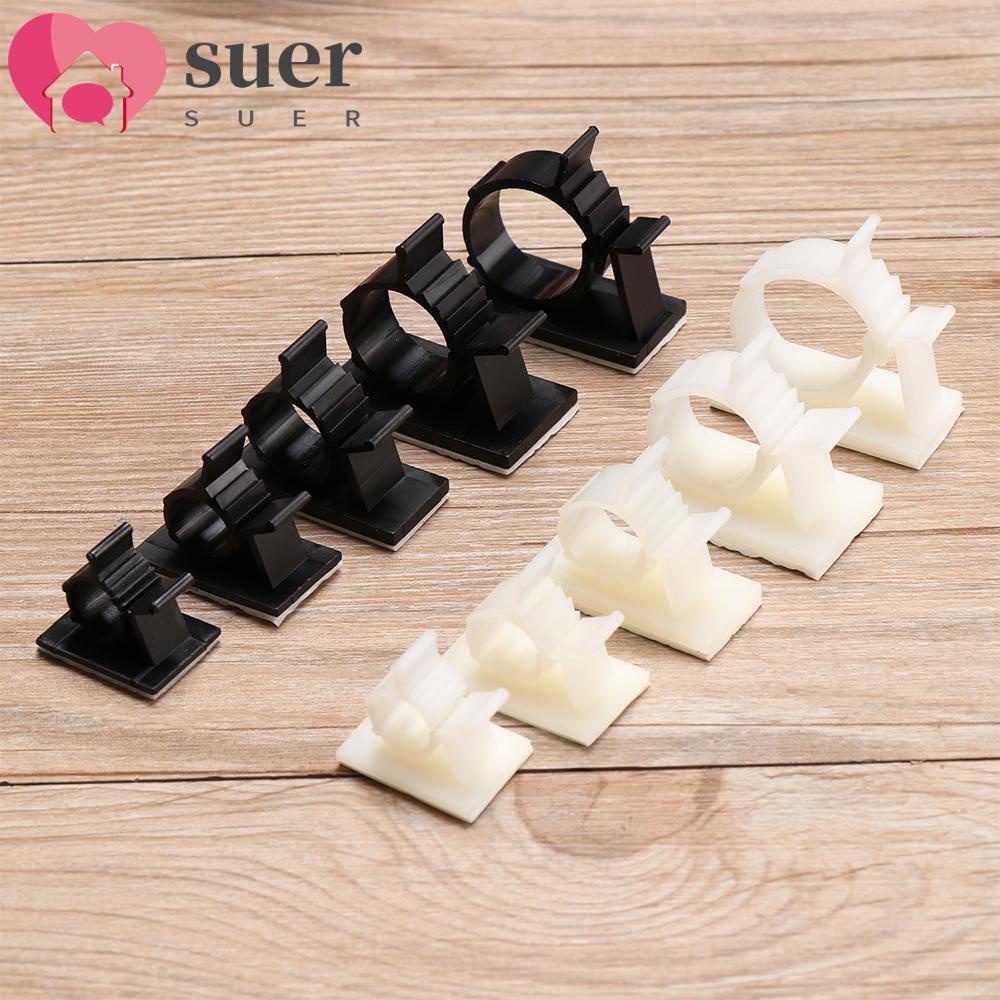 SUER 10pcs Sticky Plastic Fastener Self-adhesive Organizer Clamp Cable ...