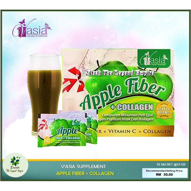 V'ASIA ( VASIA) Supplement Apple Fiber + Collagen (10 Sachets x 15gr ...