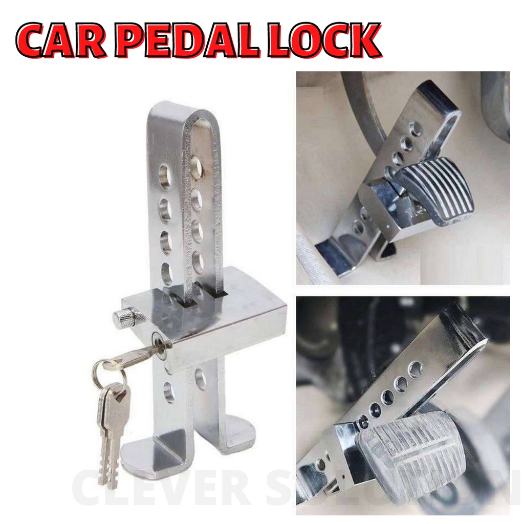 Universal Stainless Steel Car Pedal Brake Lock Anti Theft Security Lock ...