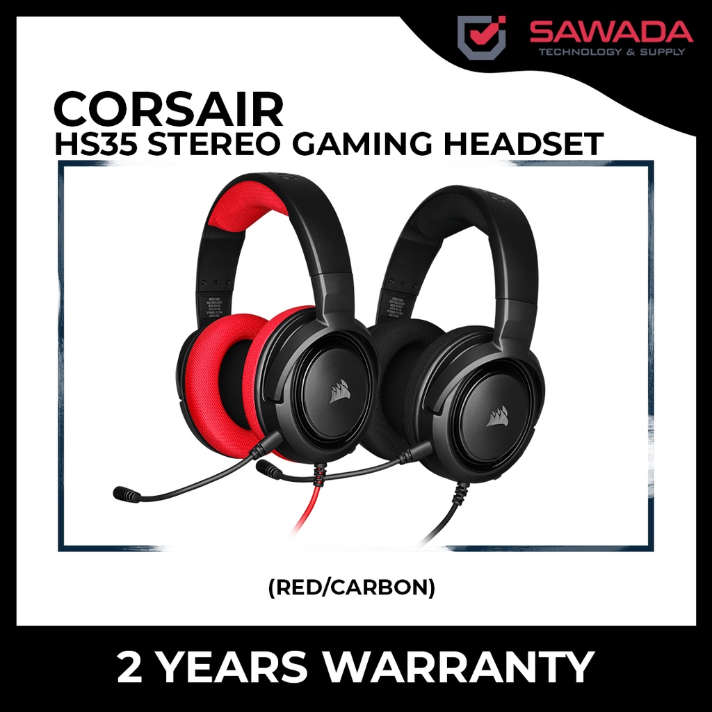 CORSAIR HS35 STEREO GAMING HEADSET (RED/CARBON) | Shopee Malaysia