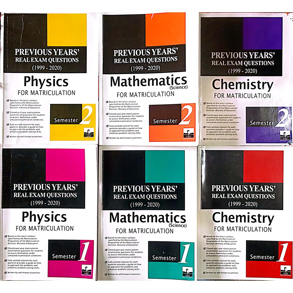 MATRICULATION BOOK PAST YEAR QUESTIONS (used) | Shopee Malaysia