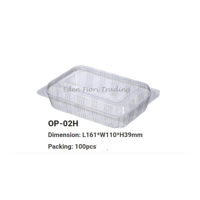 [100pcs] OPS -OP1H/2H/3H Clear Plastic Food Tray / Disposable Bakery ...