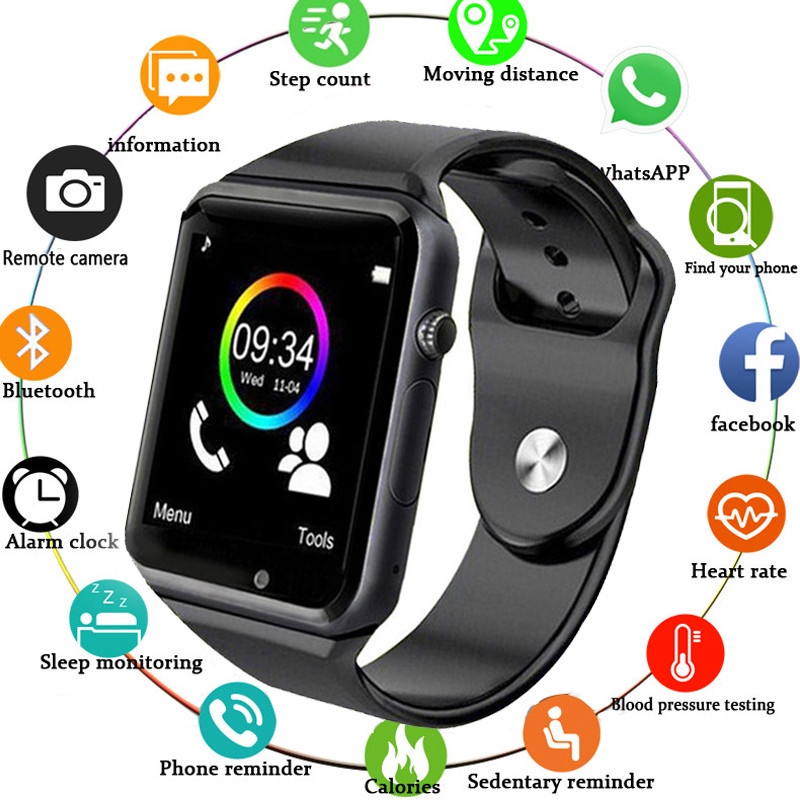 A1 Smart Watch With Sim Card Connected Man Watch Fit Women Wristwatch ...